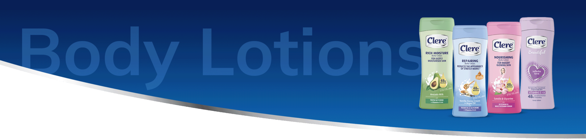 The Clere Range of Body Lotions for Women